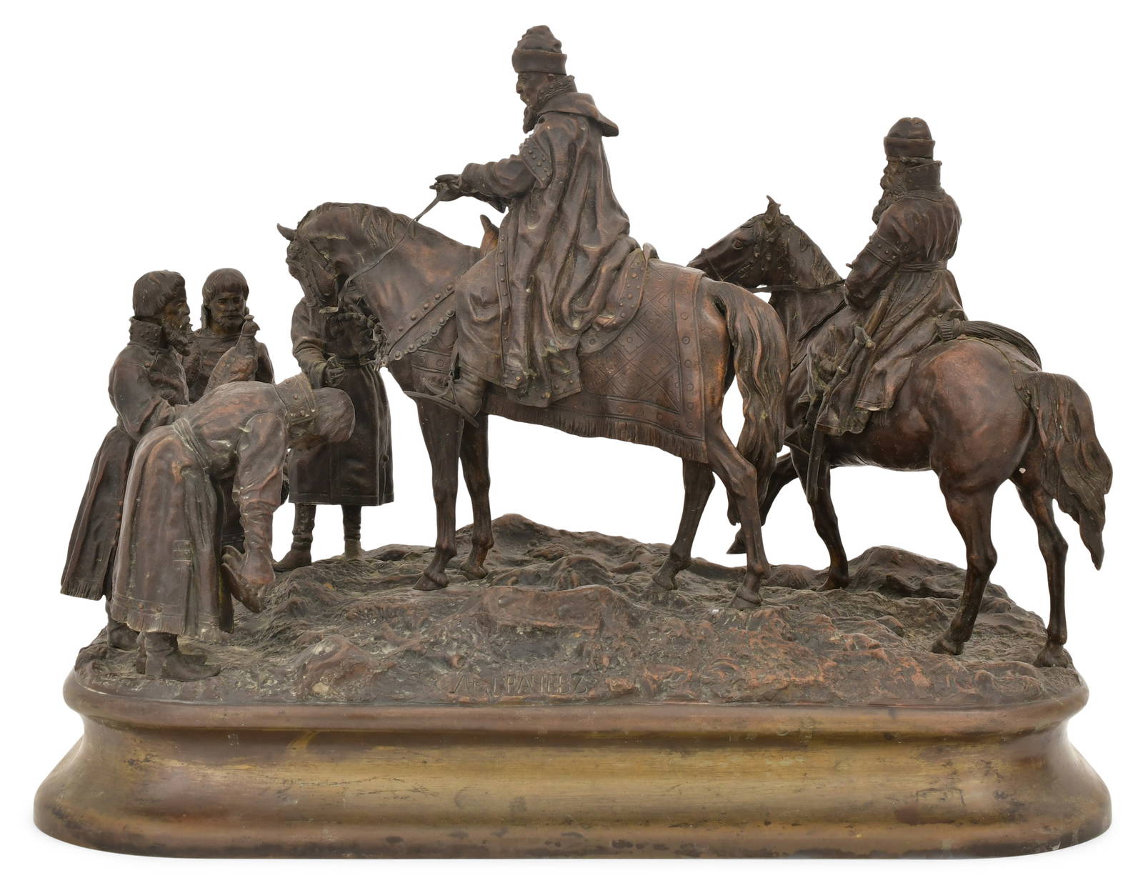 Vasily Grachev (russian, 1780 -1850), "tsar And His Falconer" Bronze ...