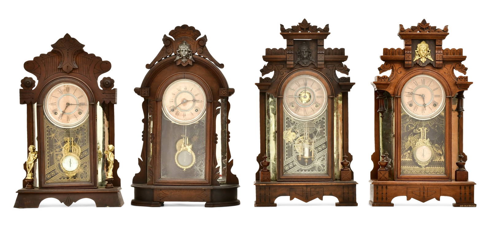 Four Kroeber Mirror Side Shelf Clocks, Arctic, Headlight, Oregon Auction