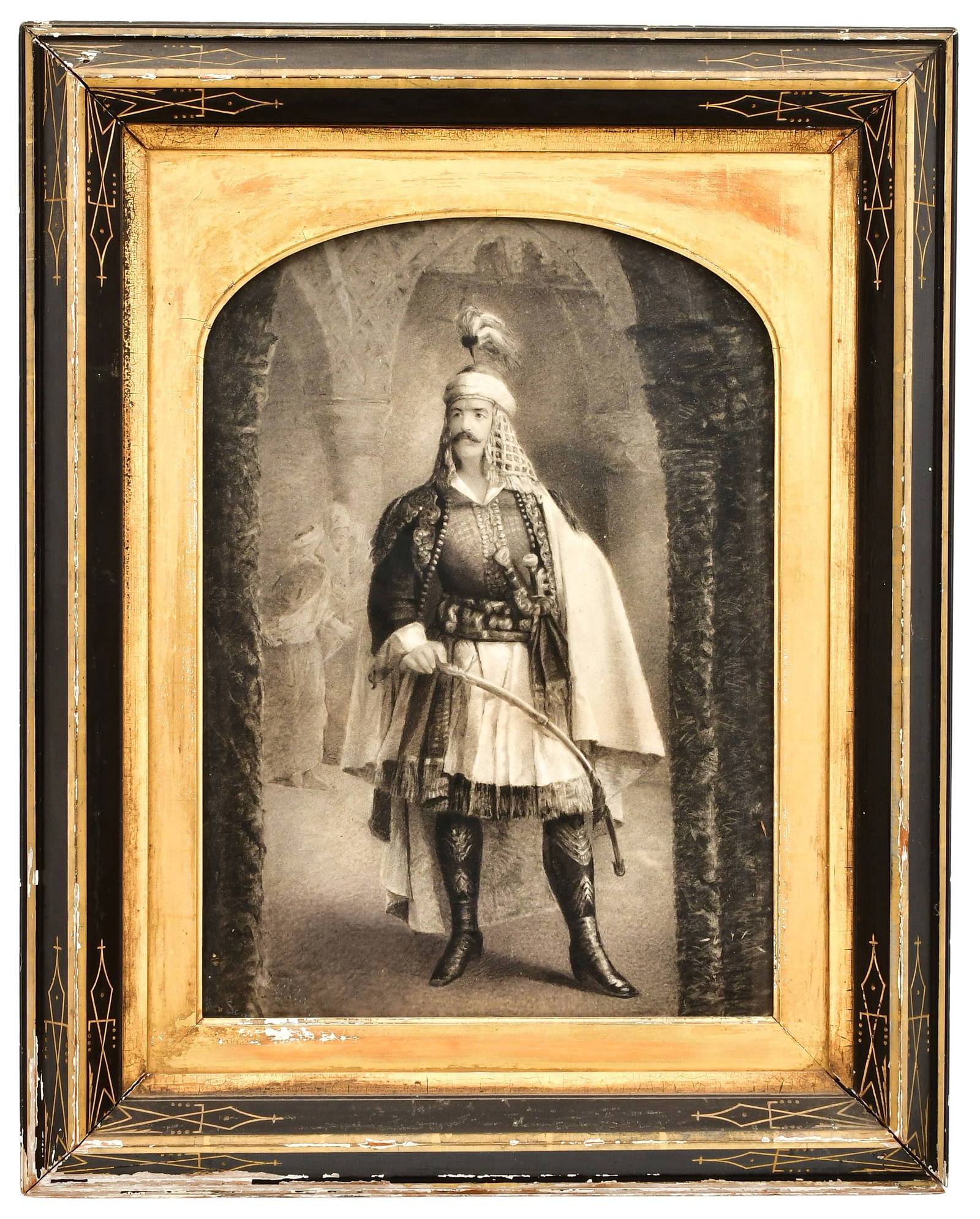 Charcoal Drawing Of John Lester Wallack As Leon Delmar In "the Veteran ...