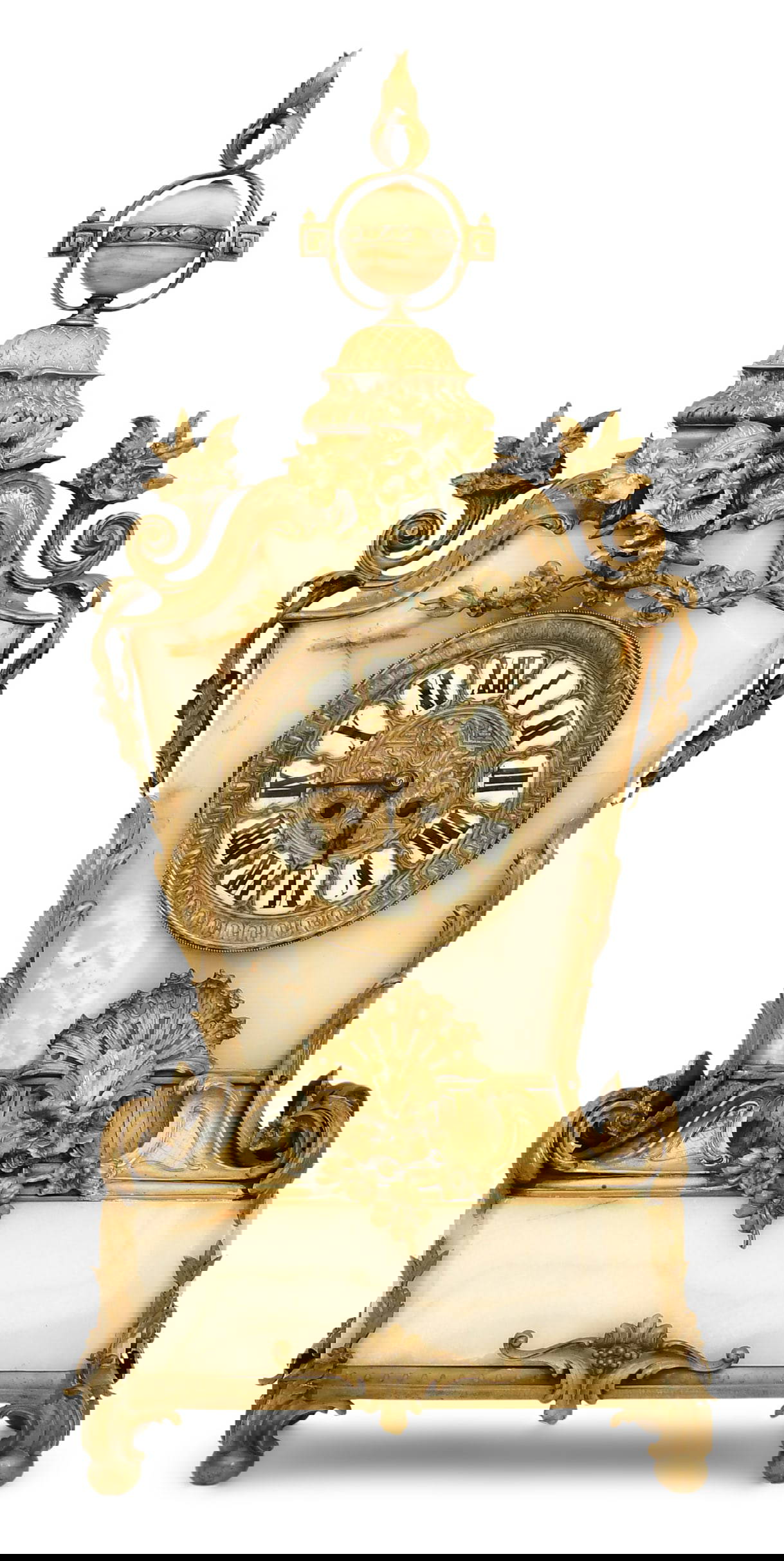 French Gilt Bronze-mounted Alabaster Mantel Clock Auction