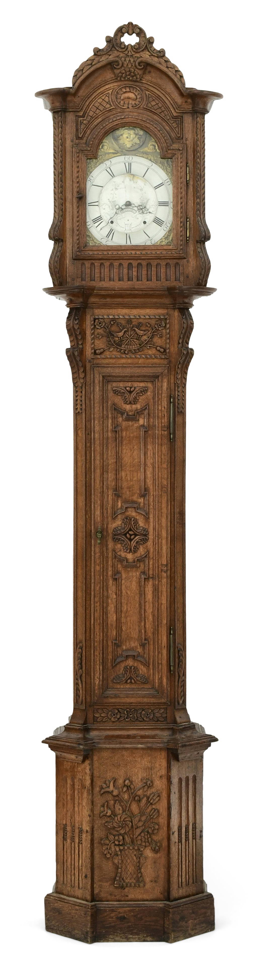 French Morbier Oak Tall Case Clock Auction