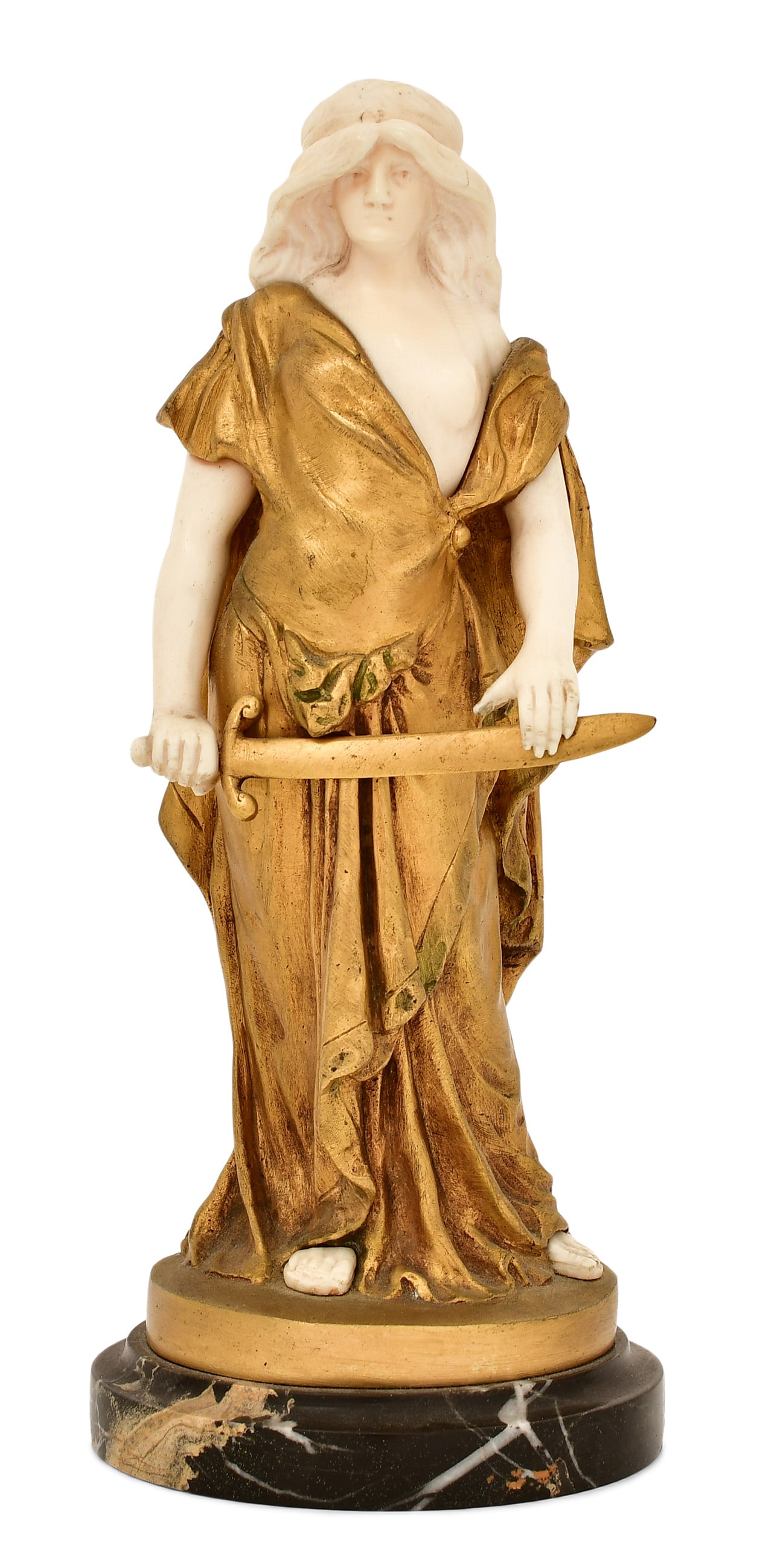 Theophile Somme (french, 1871-1952), Art Nouveau Sculpture Of A Woman ...