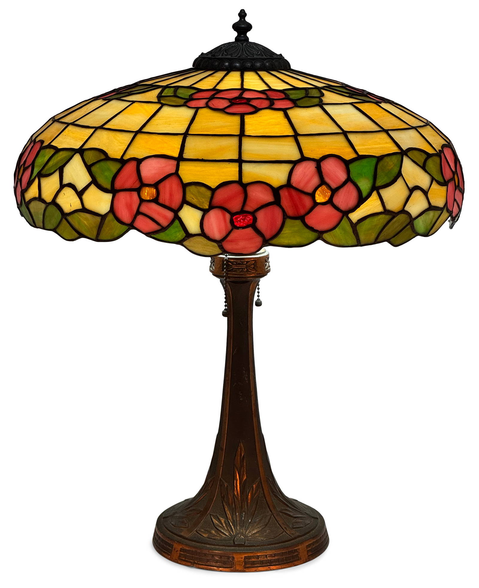 Lamb Bros. & Greene Floral Table Lamp Auction