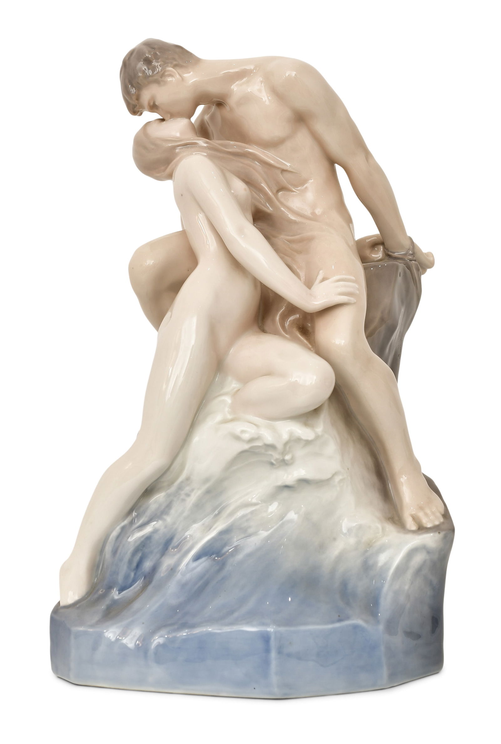 Theodor Lundberg For Royal Copenhagen, Porcelain Grouping "the Kiss ...