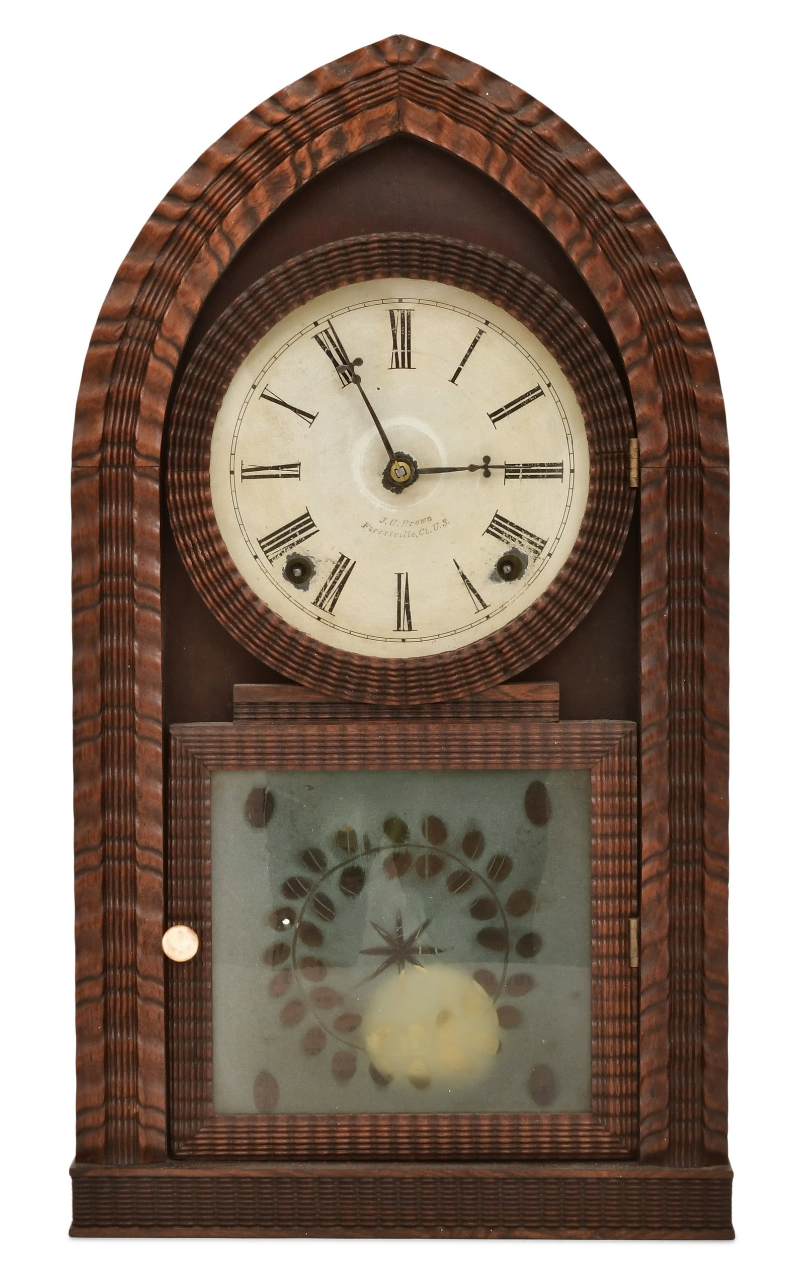 J.c. Brown / Forestville Mfg Co. Ripple-front Beehive Mantel Clock Auction