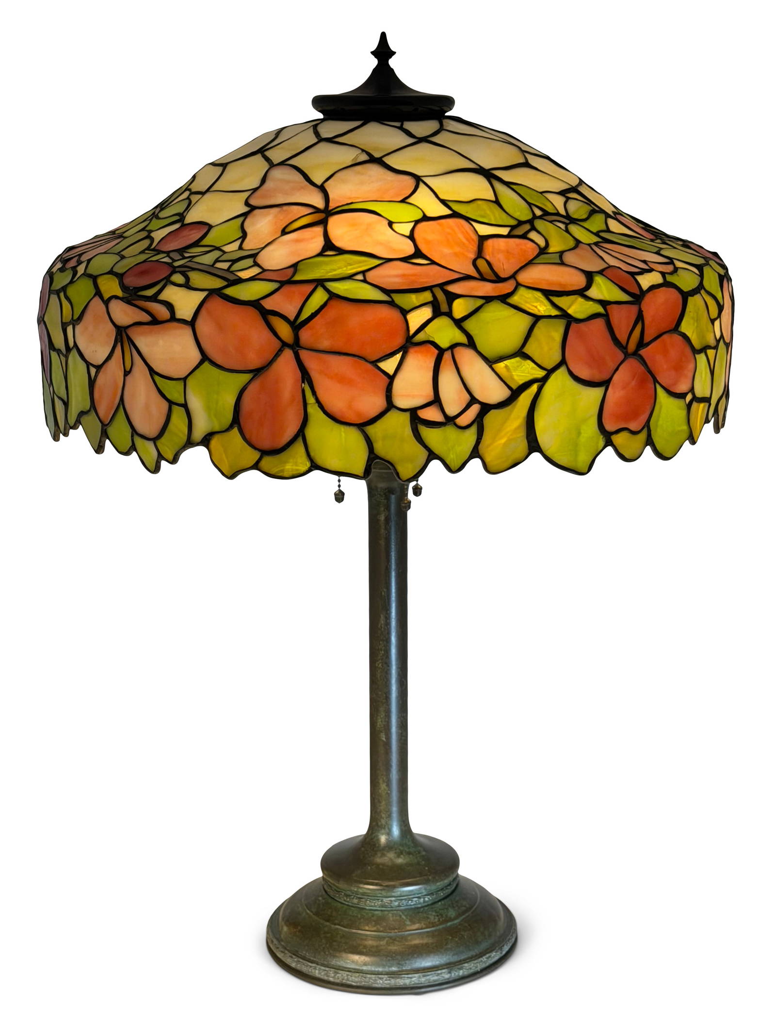 Unique Art Glass & Metal Co. "hibiscus" Table Lamp Auction
