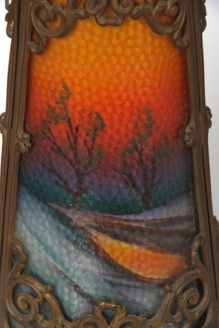 18 in. Reverse Painted Panel Lamp - Jun 15, 2013 | Fontaine's Auction ...