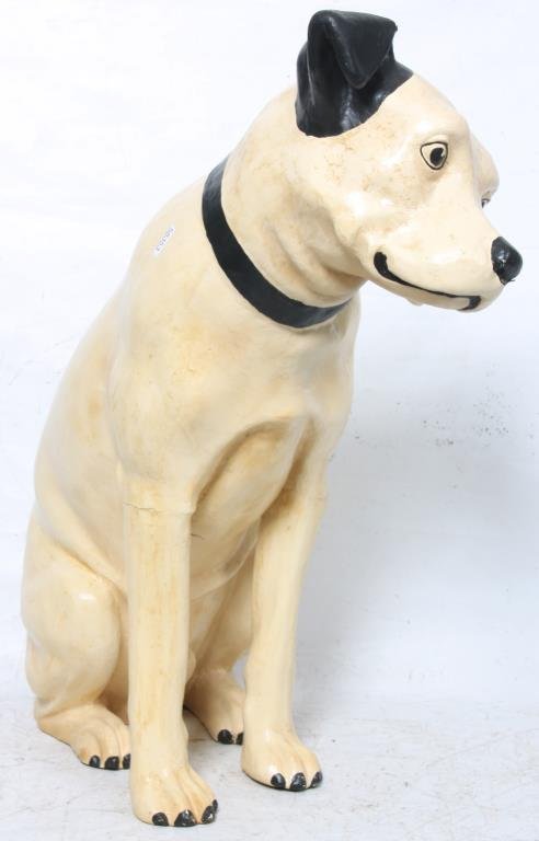 Lg. Paper Mache Advertising Nipper Dog