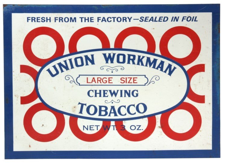 Union Workman Tobacco Tin Sign