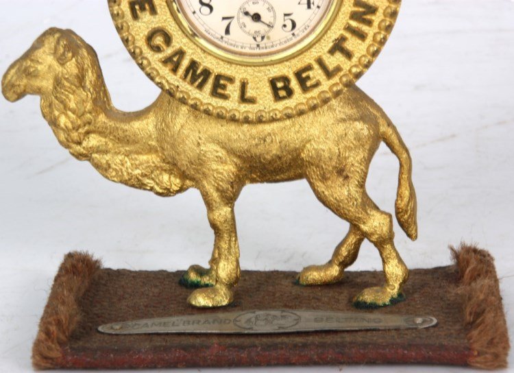 Figural Camel Belting Advertising Clock
