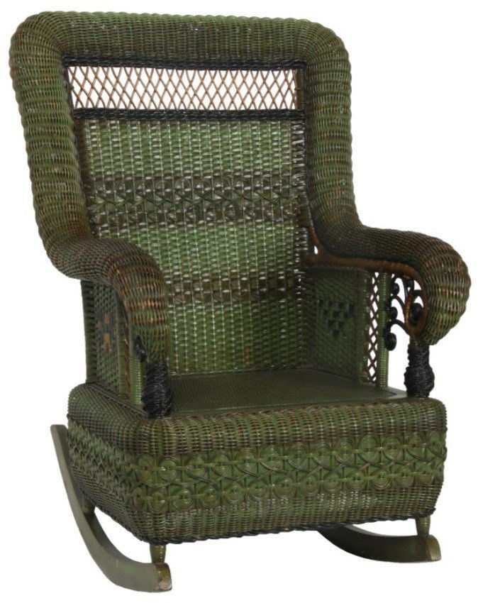Victorian Rolled Wicker Rocker