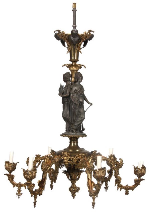 Figural 6 Arm Hanging Gasolier