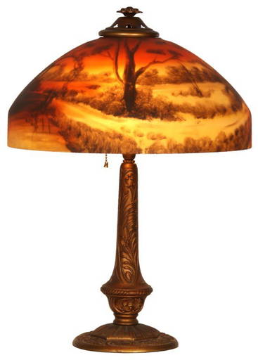 Phoenix Reverse Painted Table Lamp - Oct 18, 2014 | Fontaine's Auction ...