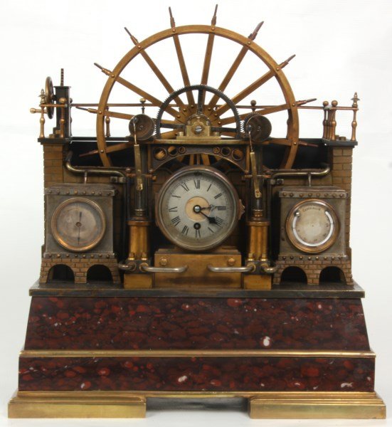 French Industrial Water Wheel Clock : Lot 112