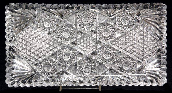 Rectangular Cut Glass Bread Tray