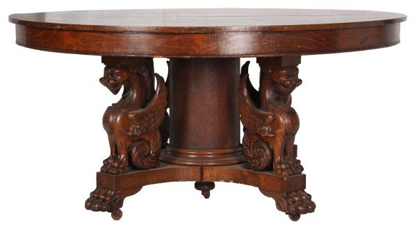 60 in. Oak Winged Griffin Dining Table - May 21, 2016 | Fontaine's ...