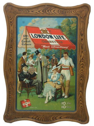London Life Cigarettes Self Framed Sign