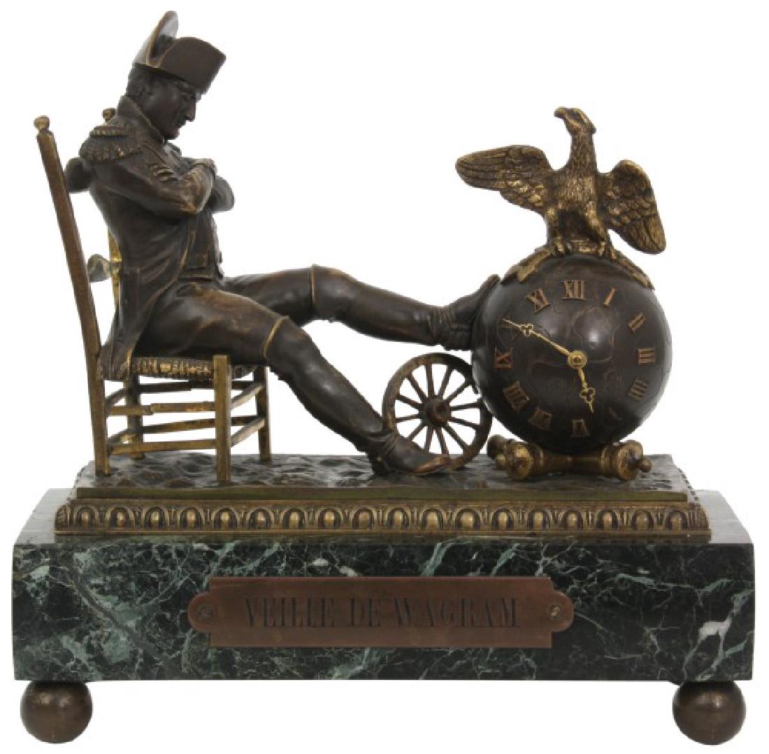 Marble And Bronze Napoleon Mantle Clock