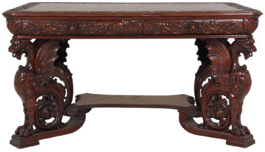 RJ Horner Griffin Carved Mahogany Partners Desk - Mar 25, 2017 ...
