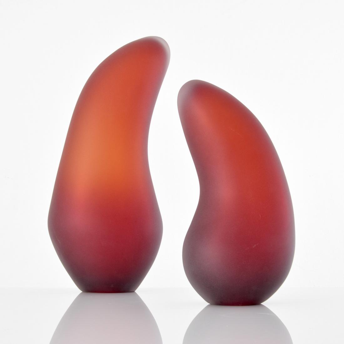 Pair Of Bernard Katz Glass Sculptures