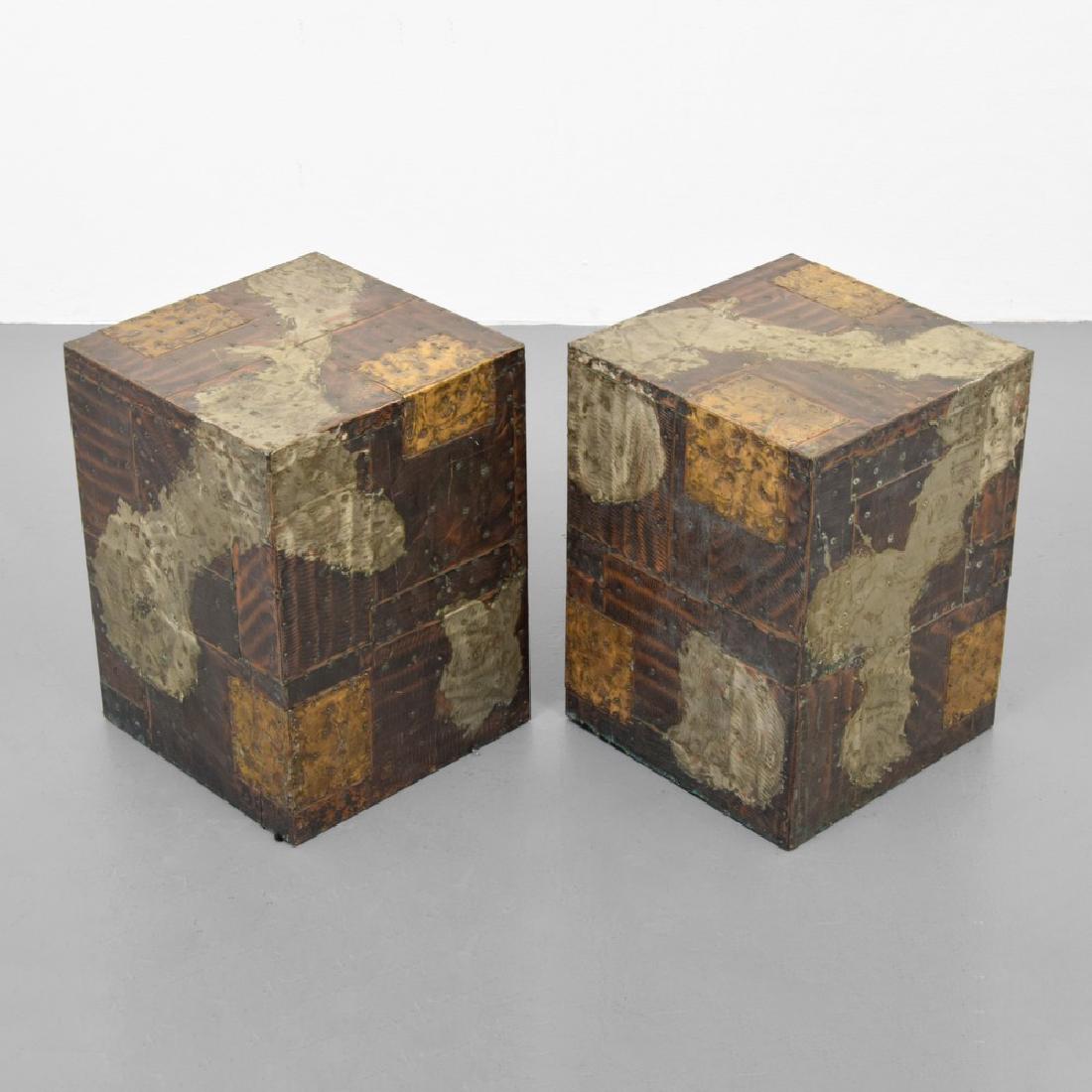 Pair of Paul Evans "Patchwork" Cube Side Tables