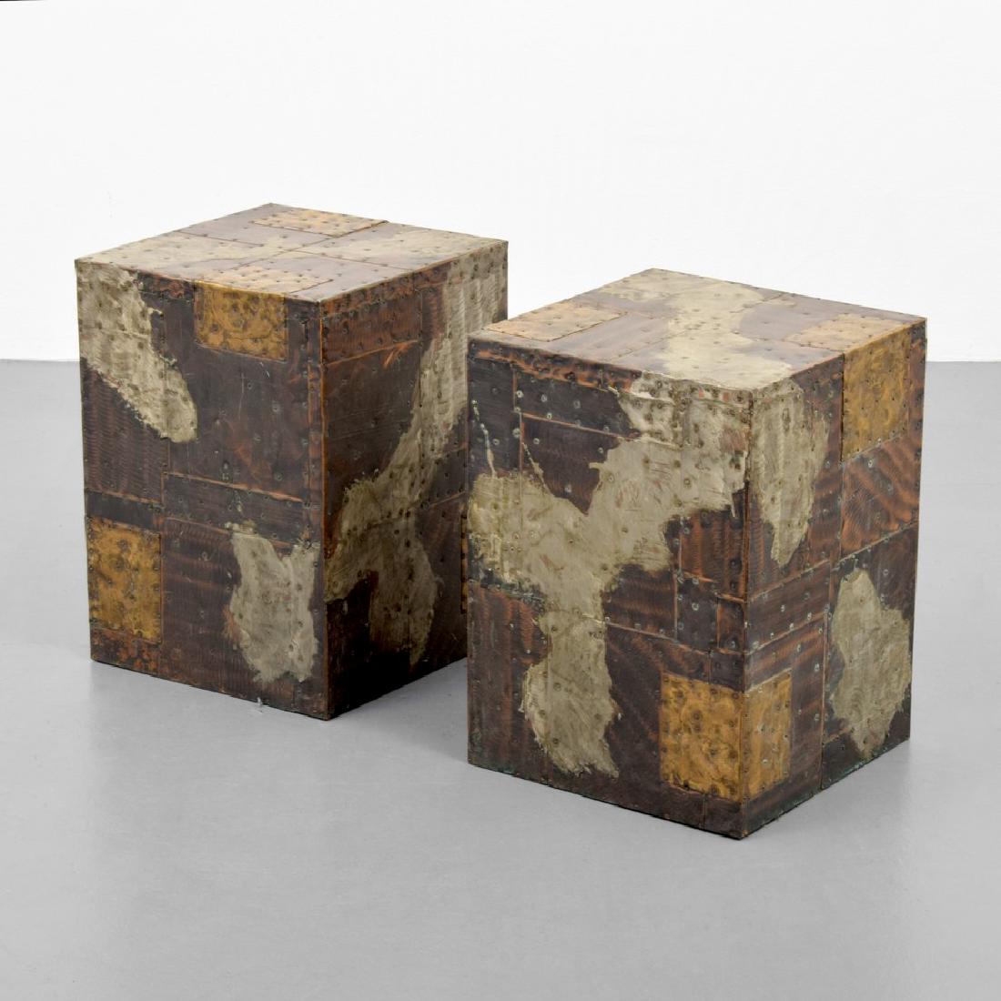 Pair of Paul Evans "Patchwork" Cube Side Tables