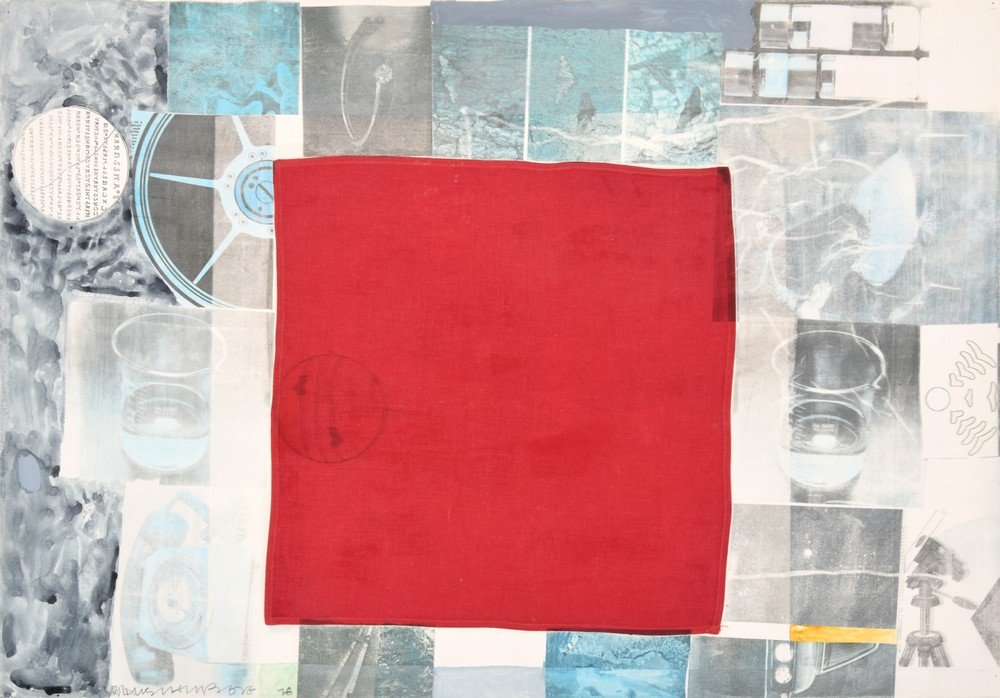 Large Robert Rauschenberg Mixed Media Collage