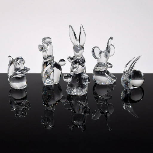 6 Daum Animal Figurines