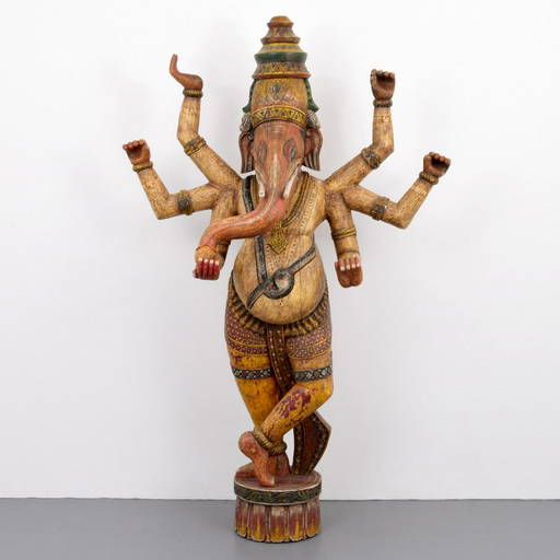 Monumental Ganesha Carved Sculpture, 96"h