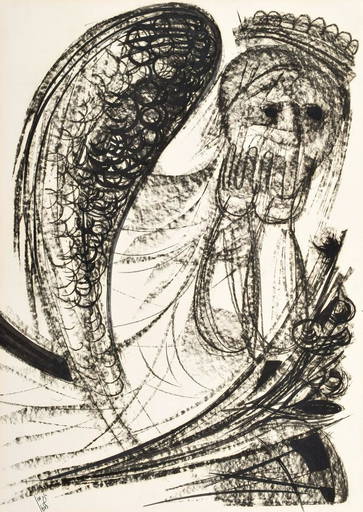 Reuven Rubin Charcoal Drawing - Apr 23, 2022 | Palm Beach Modern ...