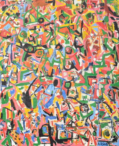 Large Andy Kane Painting, 63"h