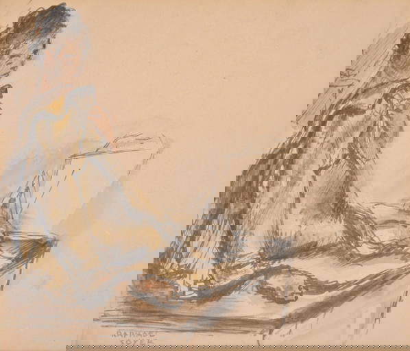 Raphael Soyer Mixed Media Drawing