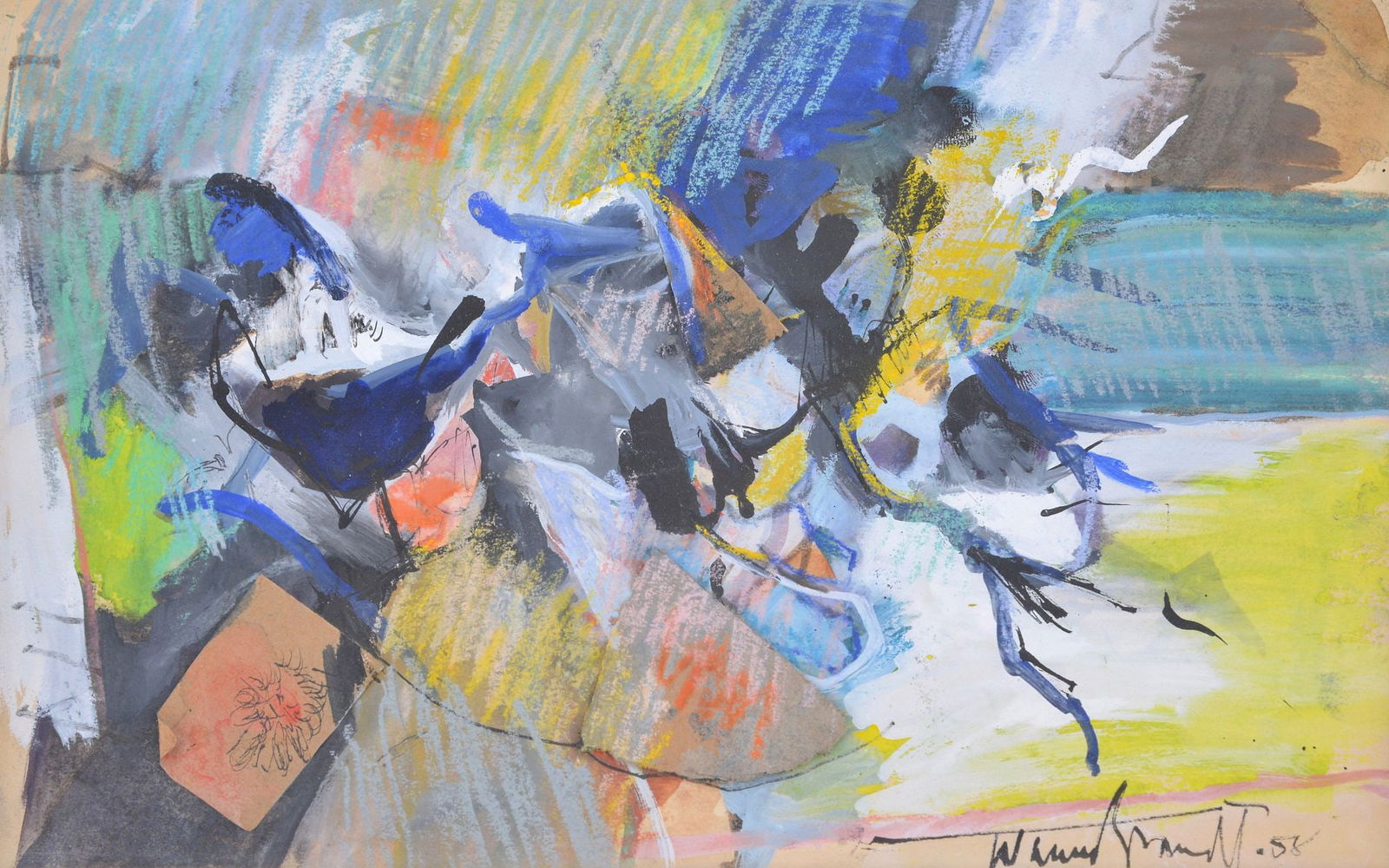 Warren Brandt Abstract Painting / Collage Auction