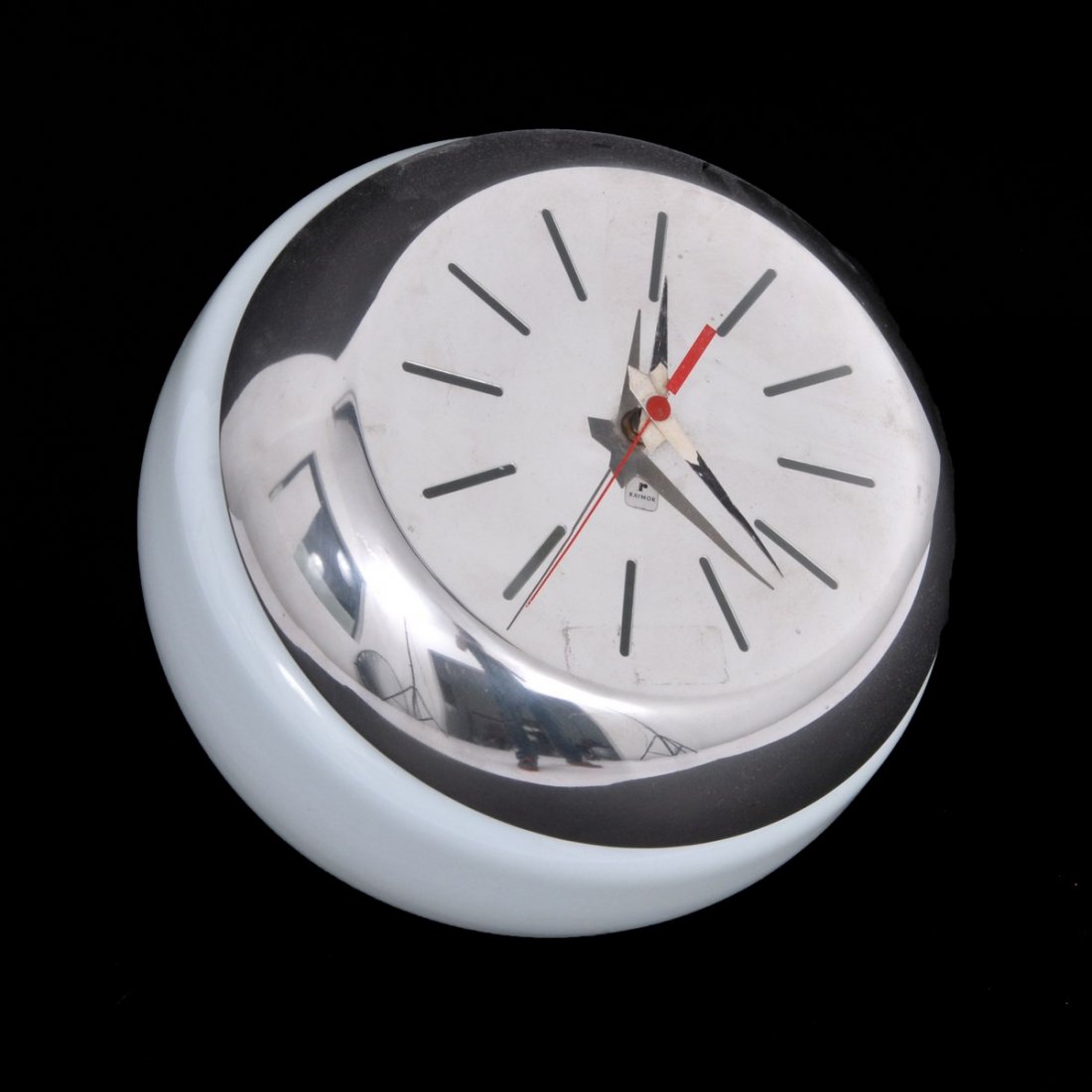 Raymor Glass & Chrome Clock