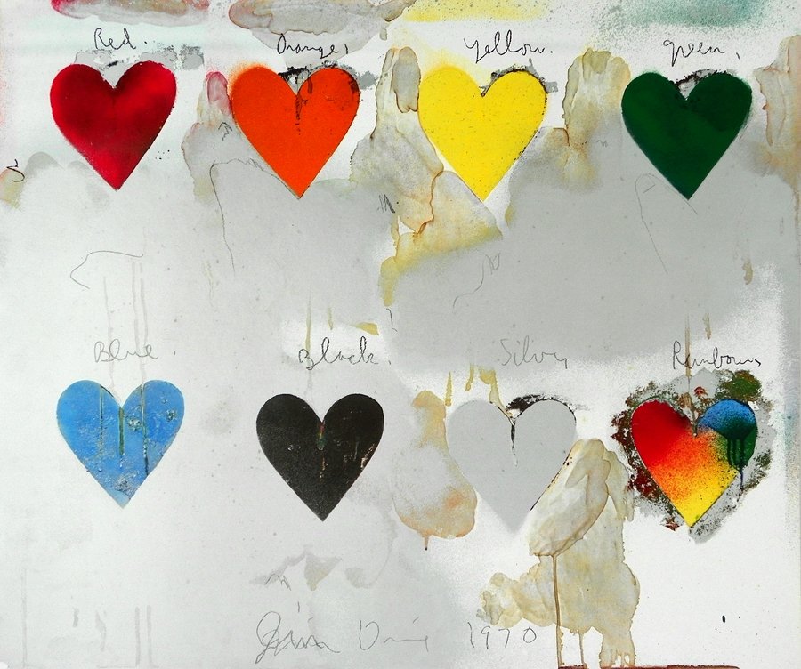 Jim Dine "Eight Hearts" Print