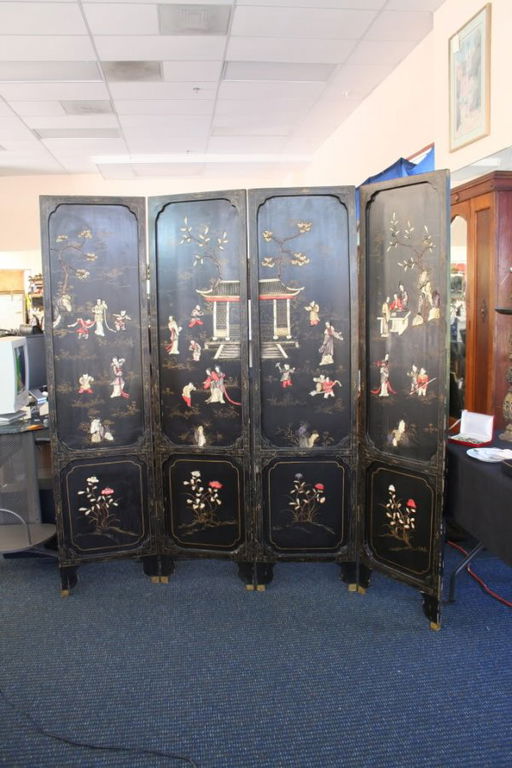 262: Vintage Asian Ivory Screen Laquered Inlaid Art - Jun 12, 2010 ...