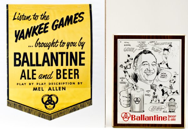 363: Vintage Ballantine Beer Baseball Ads