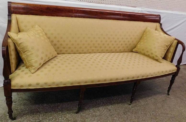 Pd Mah Sheraton Reeded Arms & Legs Sofa