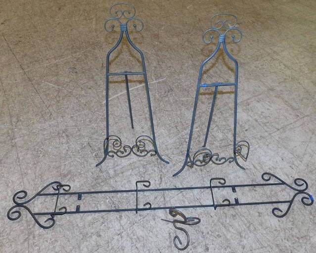 Three Wrought Iron Plate Racks - Apr 07, 2021 | Langston Auction ...