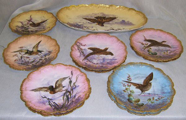 (11) Piece Hand Painted Limoges Game Set