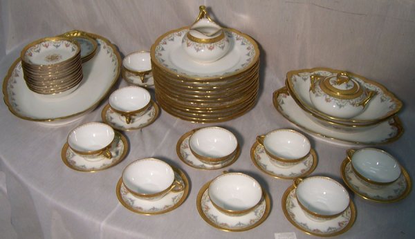 (52) Piece Gold Decorated Limoges Dinner Set