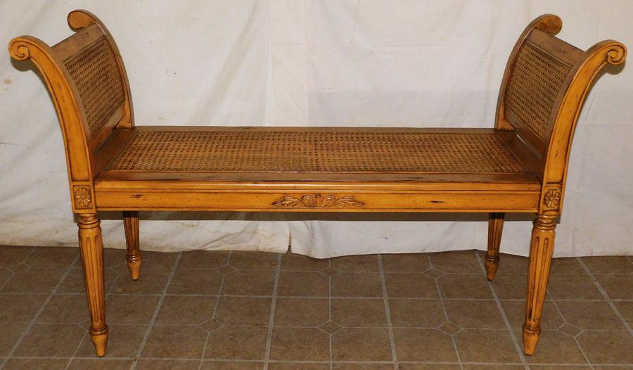 Painted Cane Window Bench