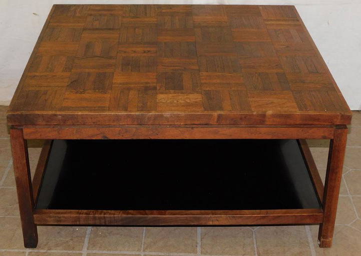 Mcm Walnut Parquet Top Coffee Table