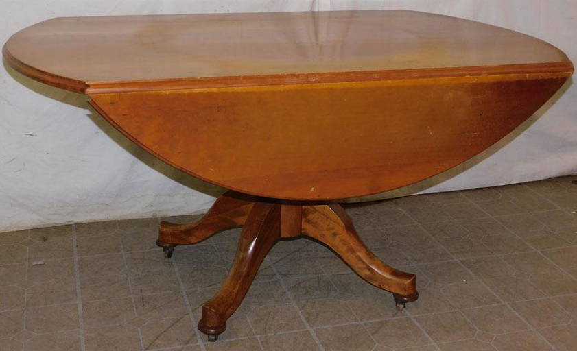 Cherry Drop Leaf Pedestal Dining Table
