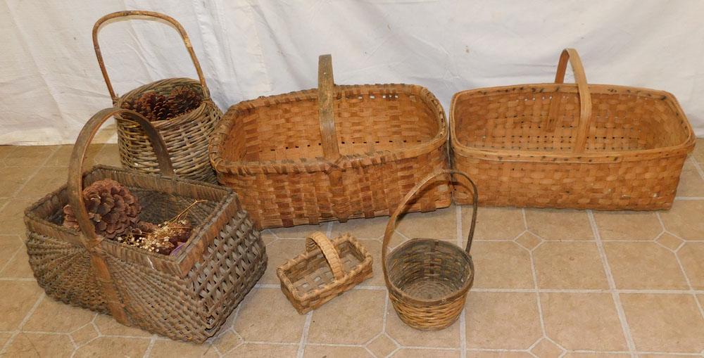Lot of Antique Split Oak Baskets (#0321) on Sep 28, 2022 | Langston ...