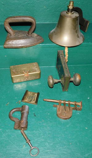 Lot of Oriental Brass Box, Brass Bell, & Locks (#0834) on Sep 28, 2022 ...