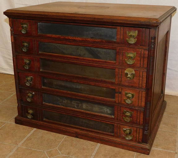 Walnut Victorian 6 Drawer Spool Cabinet by J & P Coats - Oct 24, 2022 ...