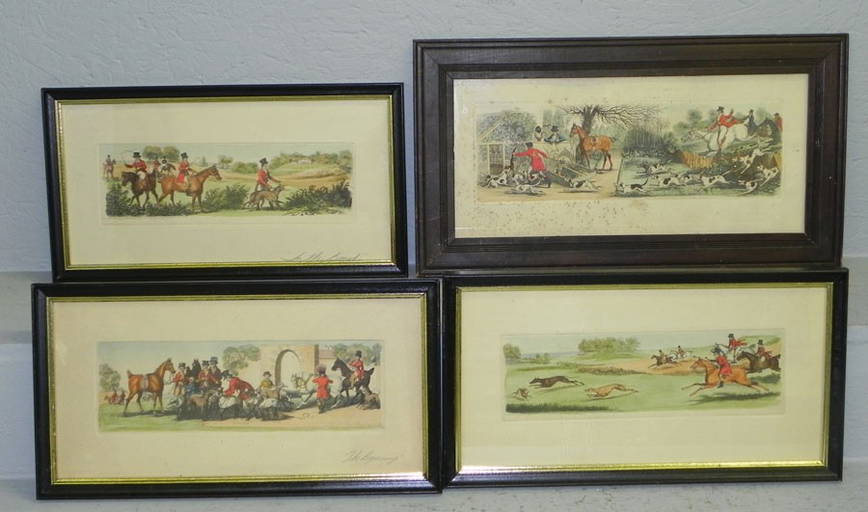 (4) Early Hunting Scene Prints.