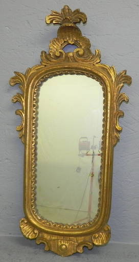 Small Gold Leaf Framed Mirror.