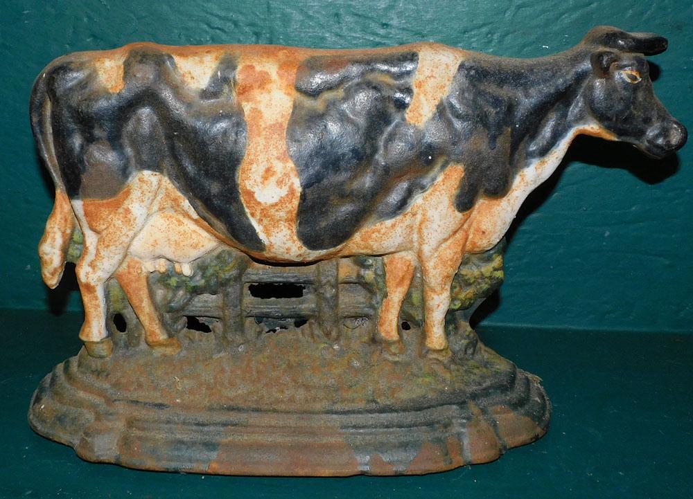 Antique Cast Iron Cow Door Stop (#0164) on Jan 02, 2023 | Langston ...